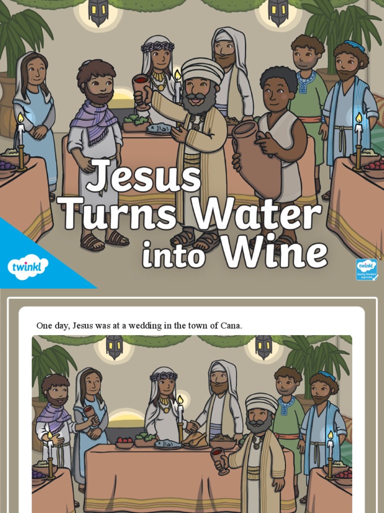 T T 2545931 Jesus Turns Water Into Wine Wedding at Cana Bible Story ...
