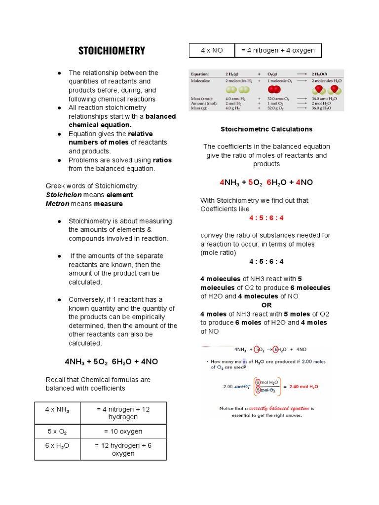 Stoichiometry Concepts and Calculations | PDF | Stoichiometry | Acid