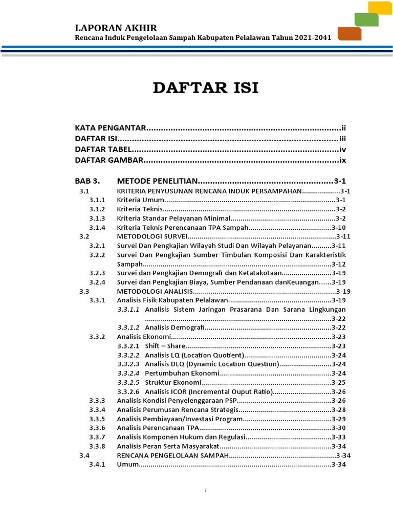 Draft Laporan Akhir Persampahan Pelalawan-Bab III | PDF