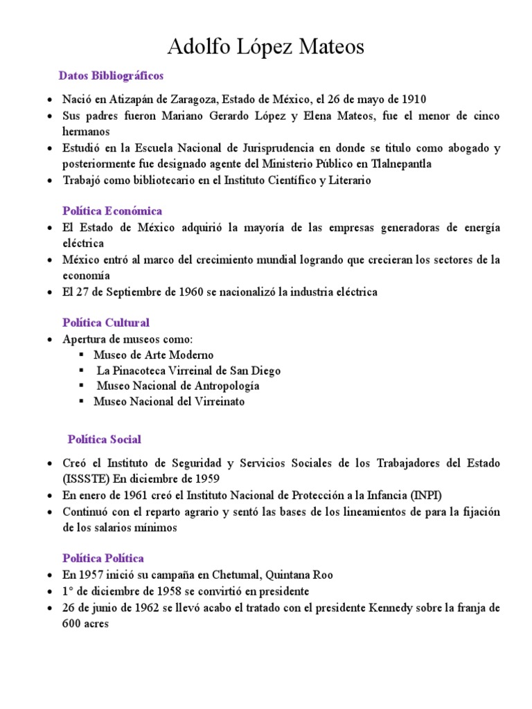 Adolfo Lopez Mateos | PDF