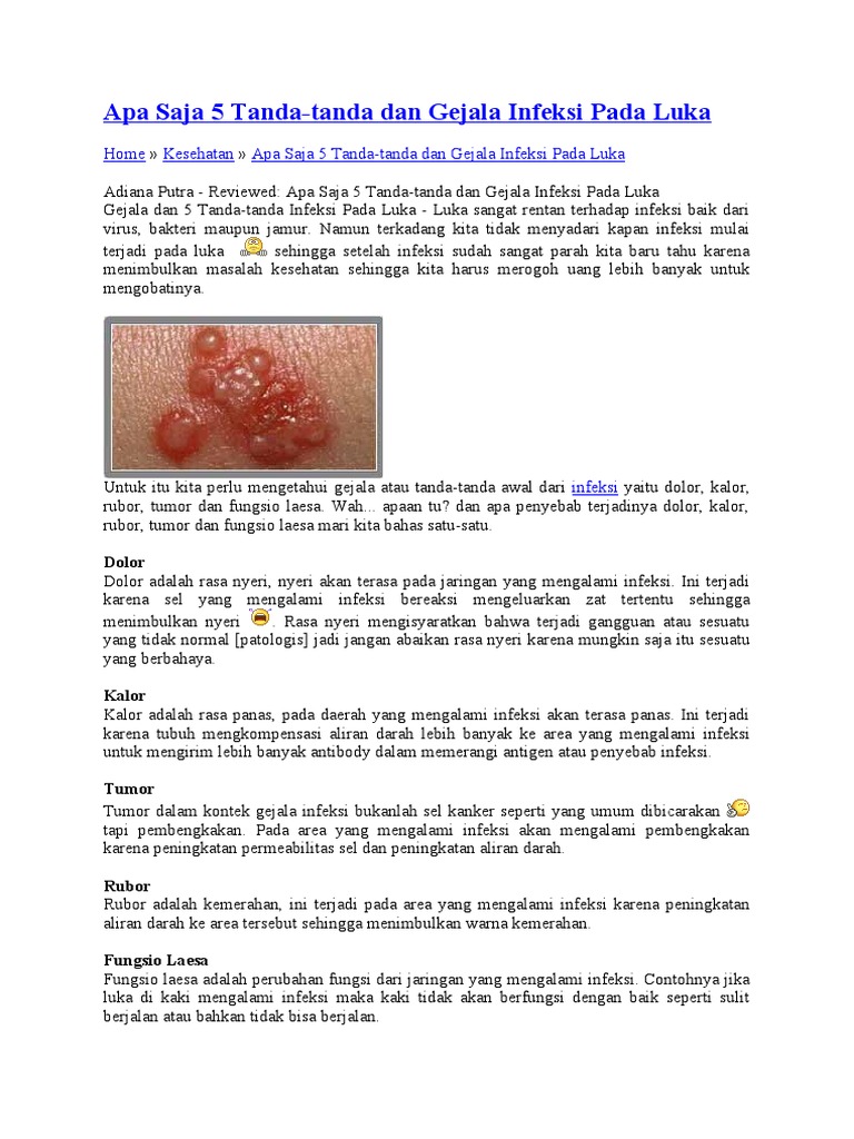 5 Tanda Infeksi Pada Luka | PDF