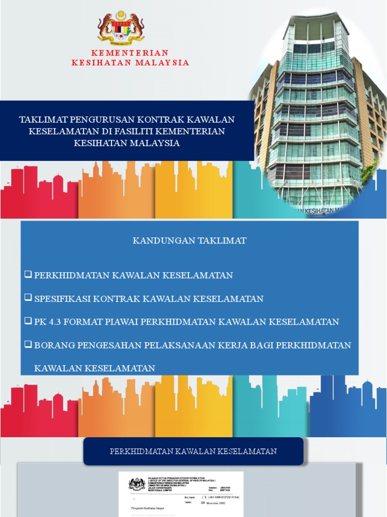Slide Taklimat Pengurusan Kontrak Kawalan Keselamatan KKM | PDF