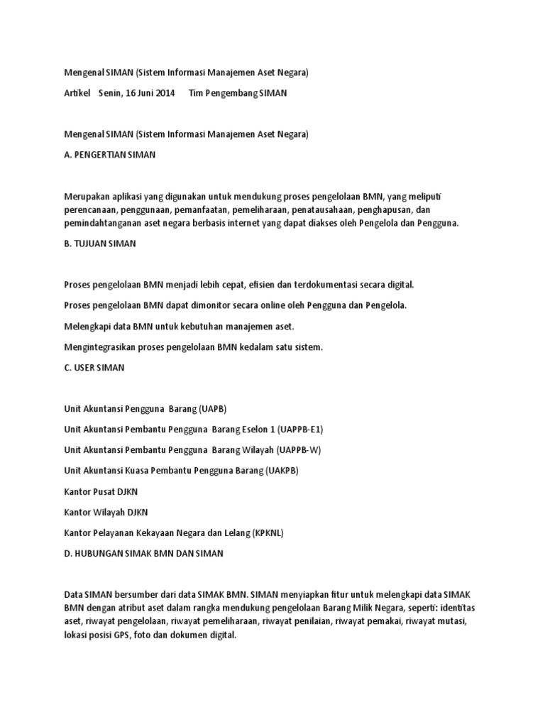 Mengenal SIMAN | PDF