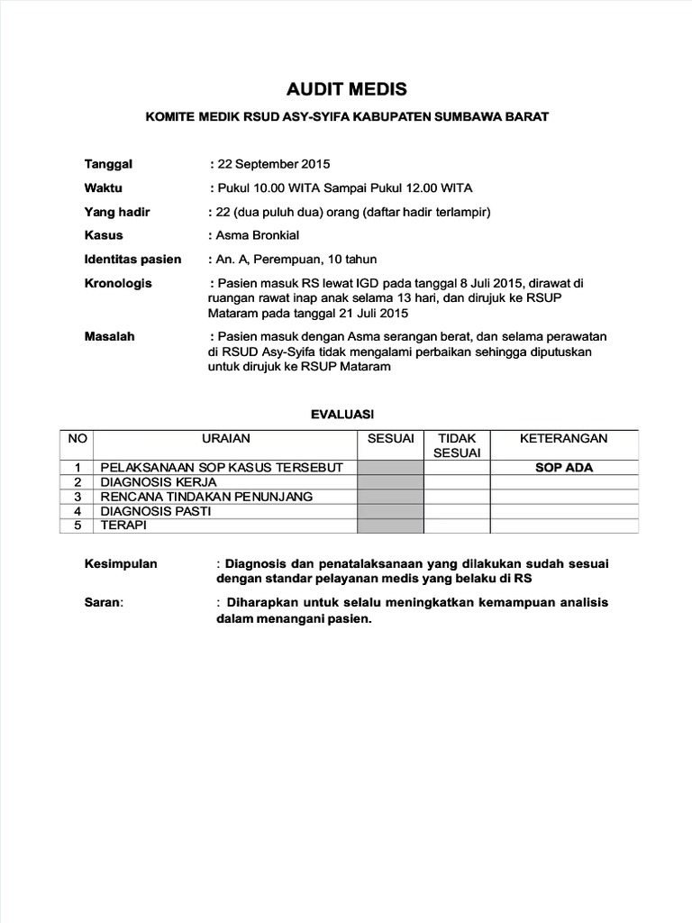 PDF Formulir Audit Medisdocx - Compress | PDF