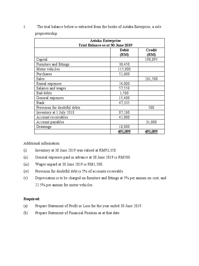 Solution Additional Exercise 1 Chapter 6 7 | PDF | Expense | Debits And Credits