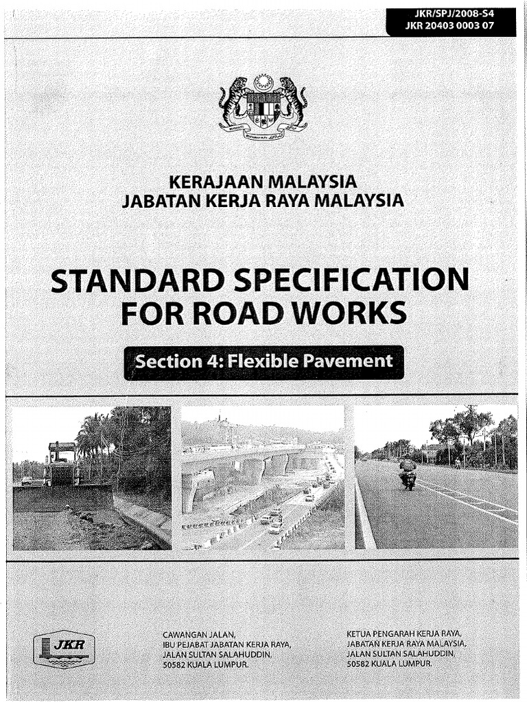 JKR-SPJ-2008 Section 4 - Flexible Pavement (Part 1) | PDF