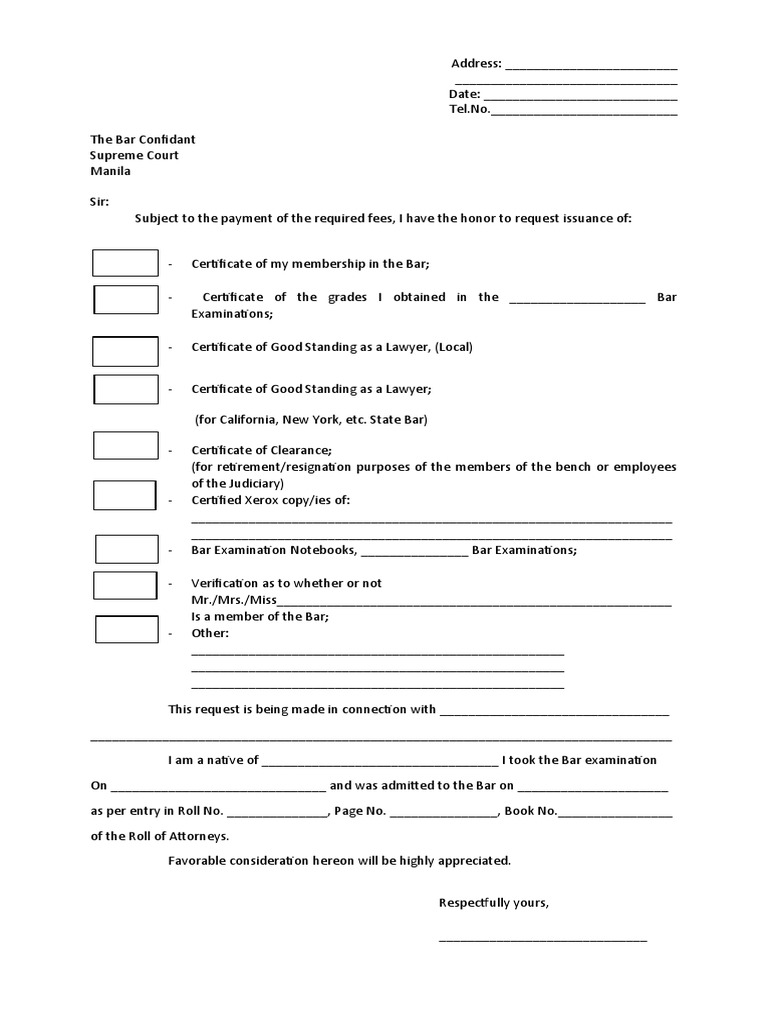 Bar Confidant Form | PDF