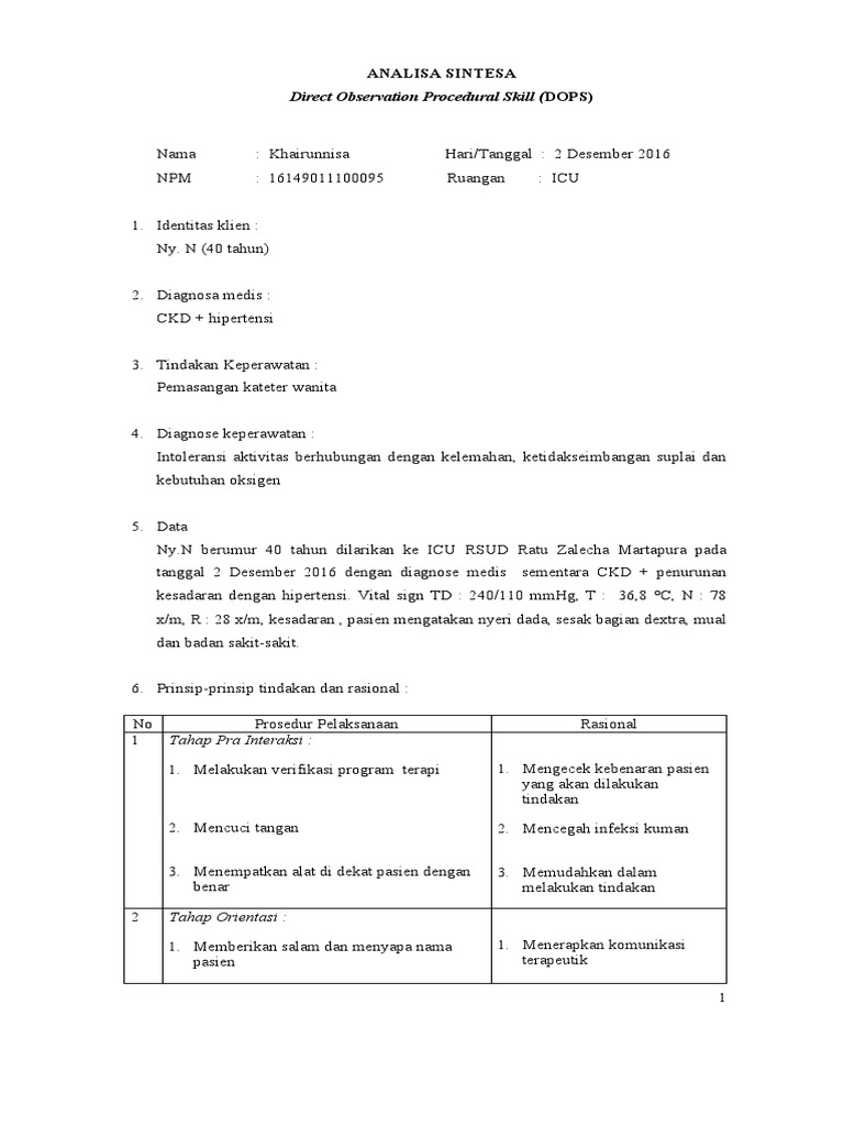 DOPS Pemasangan Kateter | PDF