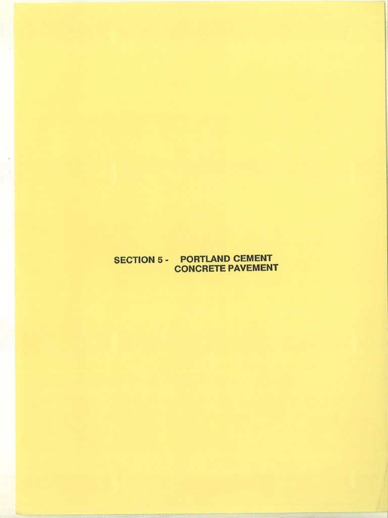 JKR-SPJ-1988 Section 5 - Portland Cement Concrete Pavement | PDF