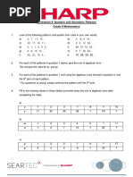 Worksheet 6 Numeric and Geometric Patterns Grade 9 Maths | PDF ...