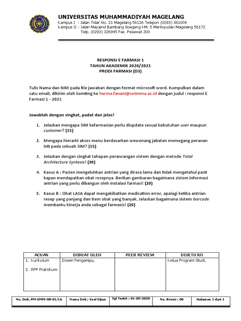 Responsi E Farmasi 1 | PDF