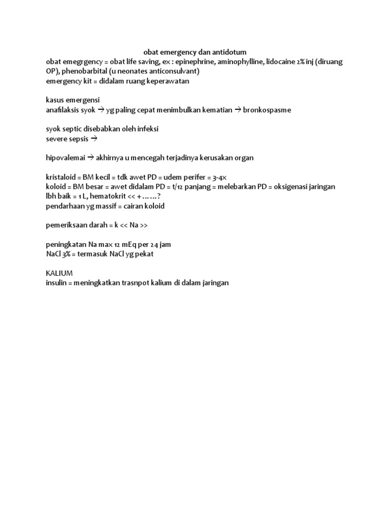 Obat Emergency Dan Antidotum | PDF