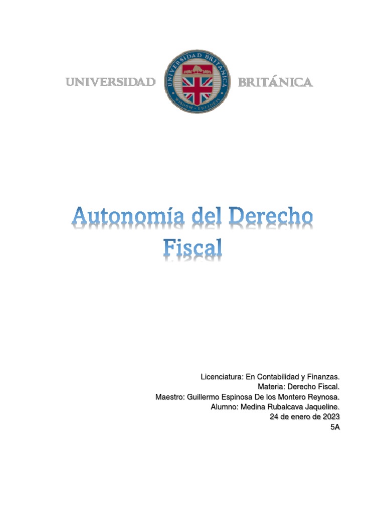 Autonomía Del Derecho Fiscal | PDF | Ley Pública | Estado (política)