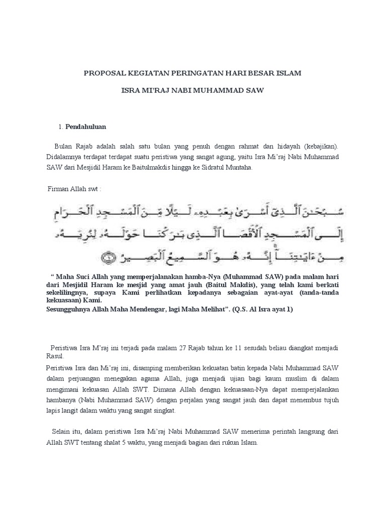 Proposal Isra Mi'raj | PDF