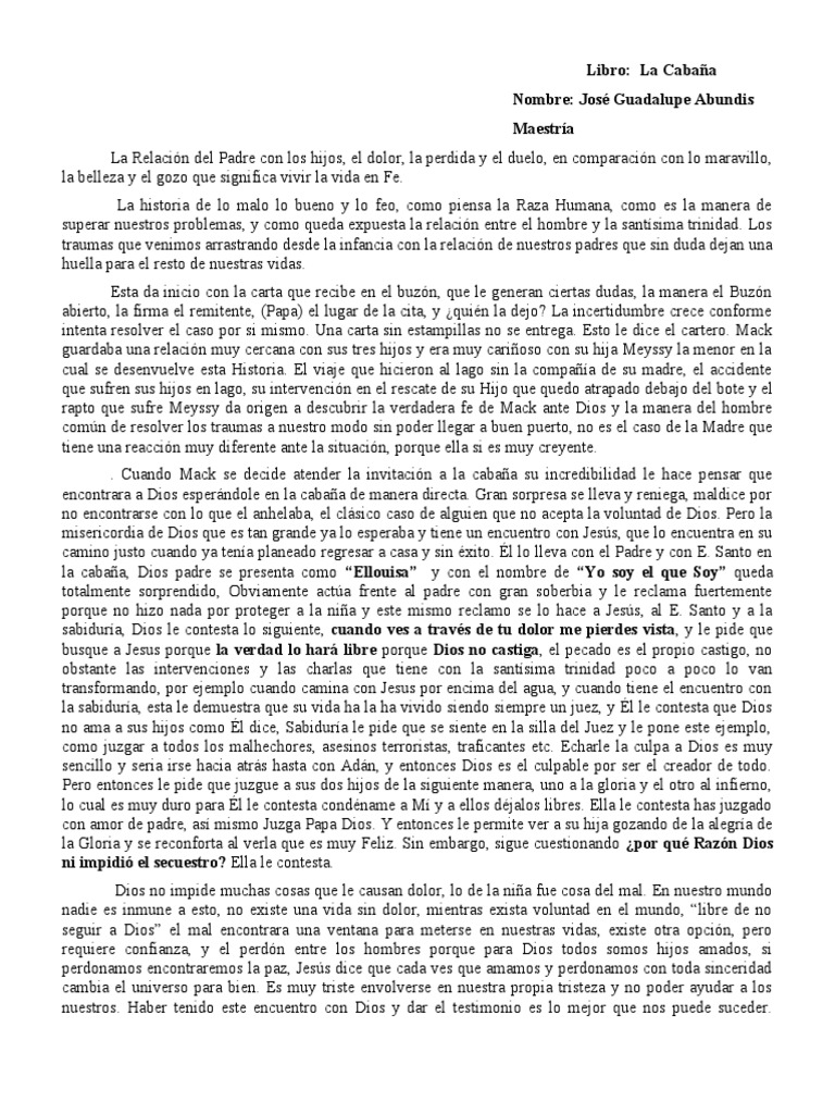 La Cabaña | PDF | Perdón | Dios