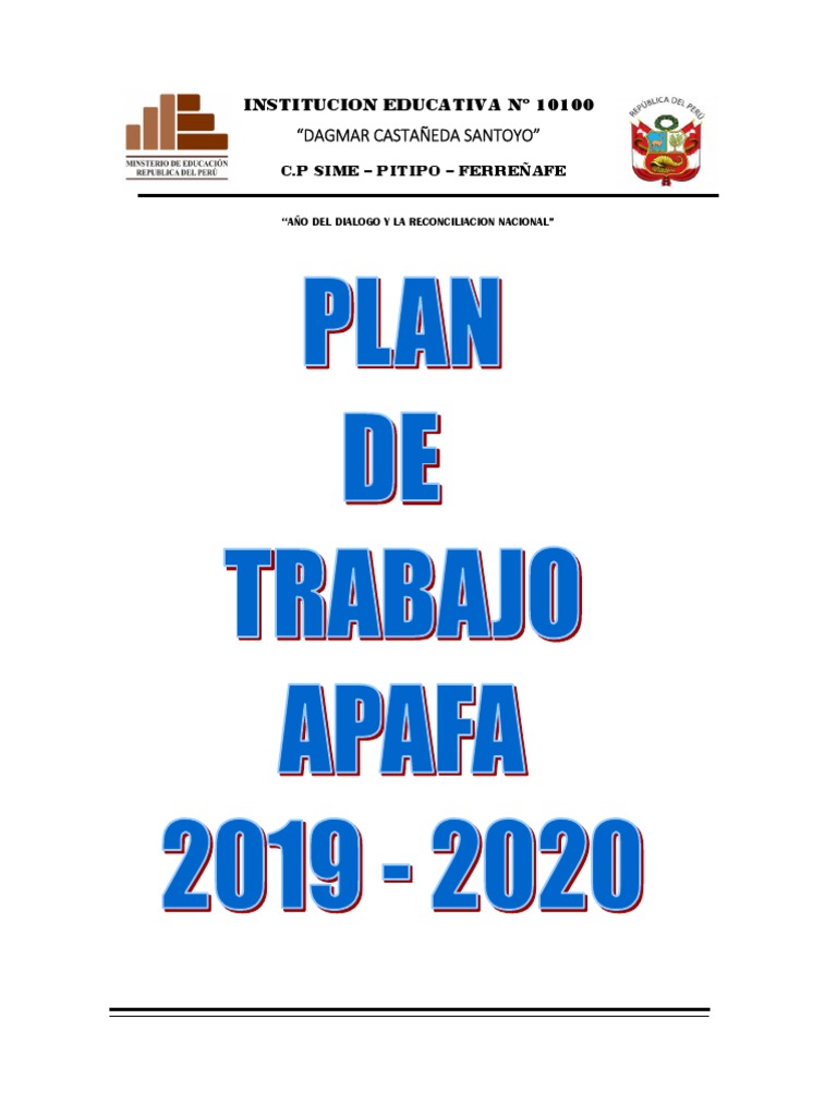 Plan de Trabajo Apafa 1 - 1 | PDF