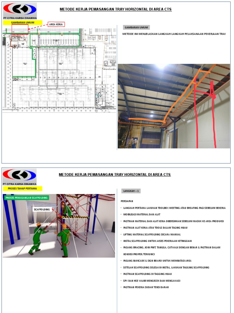 Metode Pemasangan Tray Horizontal | PDF