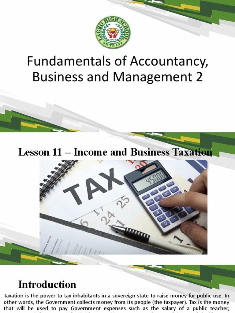 Income and Business Taxation Basics | PDF | Taxes | Income Tax