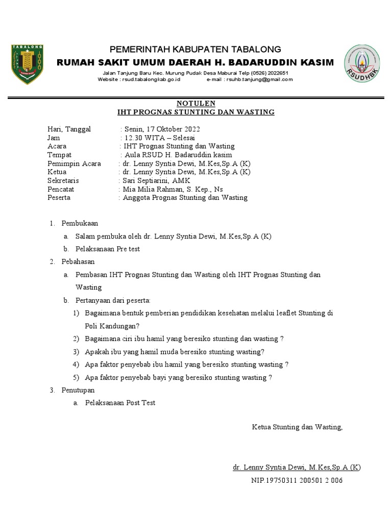 Notulen Iht 17 Oktober | PDF