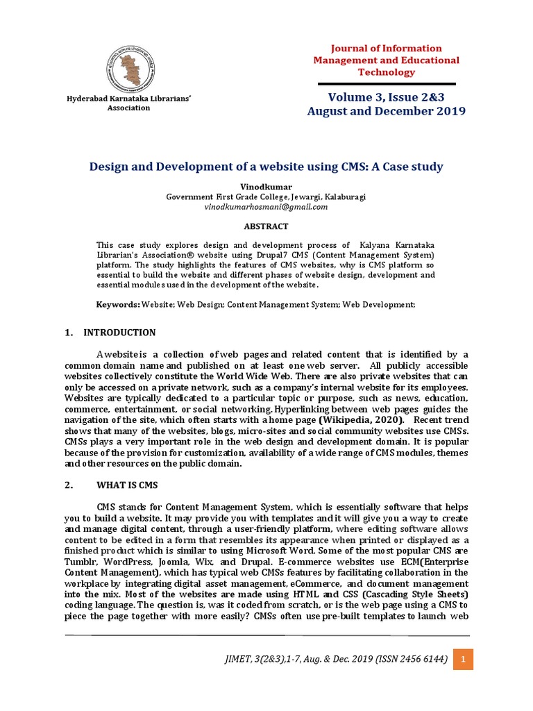 Design and Development of A Website Usin | PDF | Websites | World Wide Web