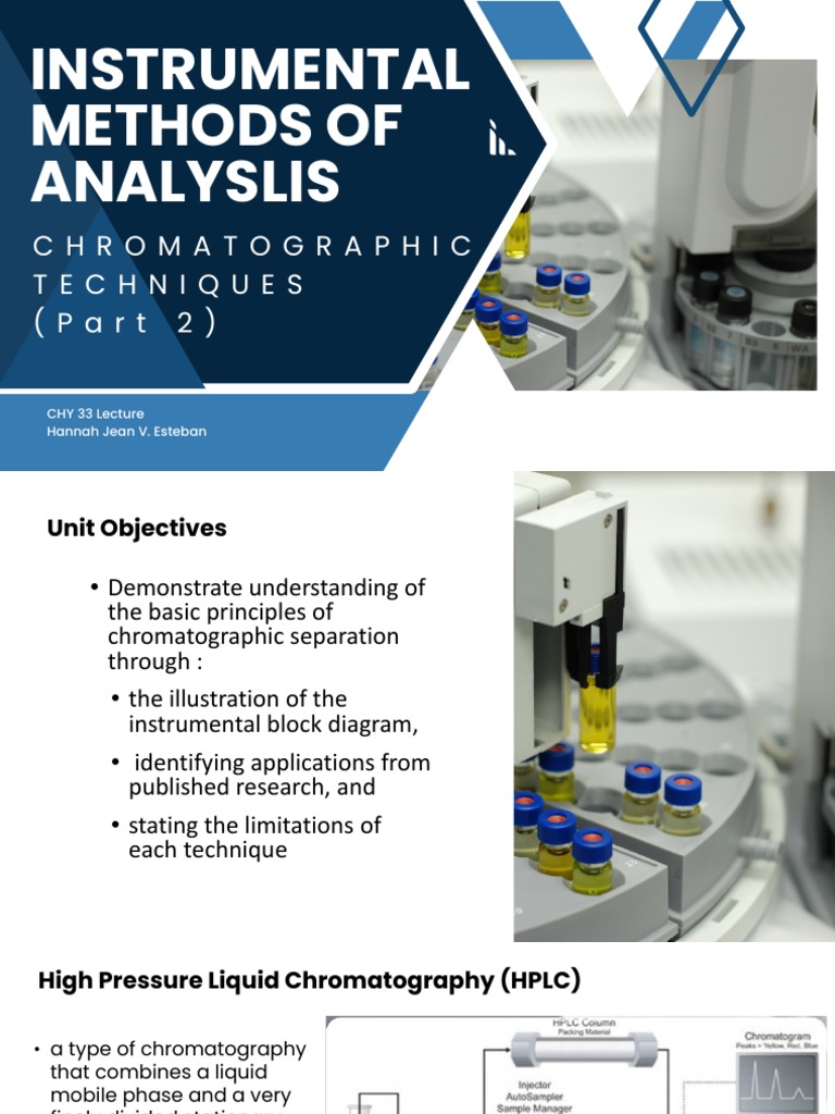 Instrumental Methods of Analysis: Chromatographic Techniques (Part 2 ...