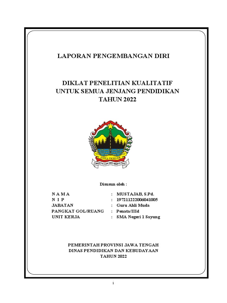 Laporan Diklat Kualitatif 2022 | PDF