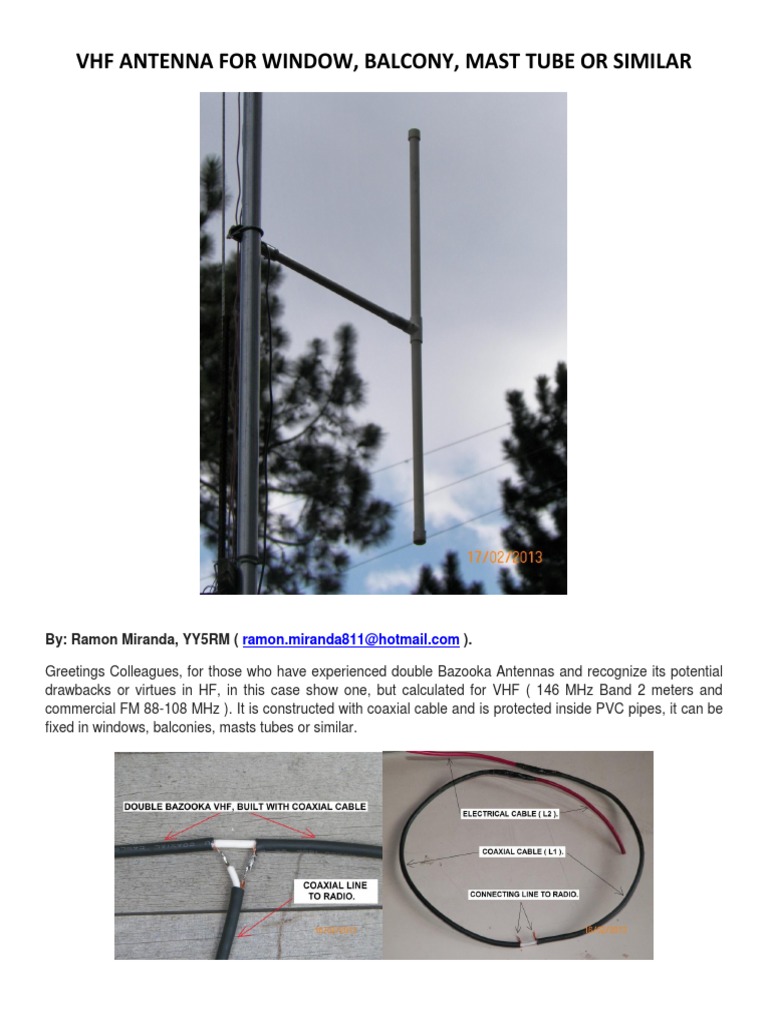 VHF Antenna For Window | PDF | Very High Frequency | Antenna (Radio)