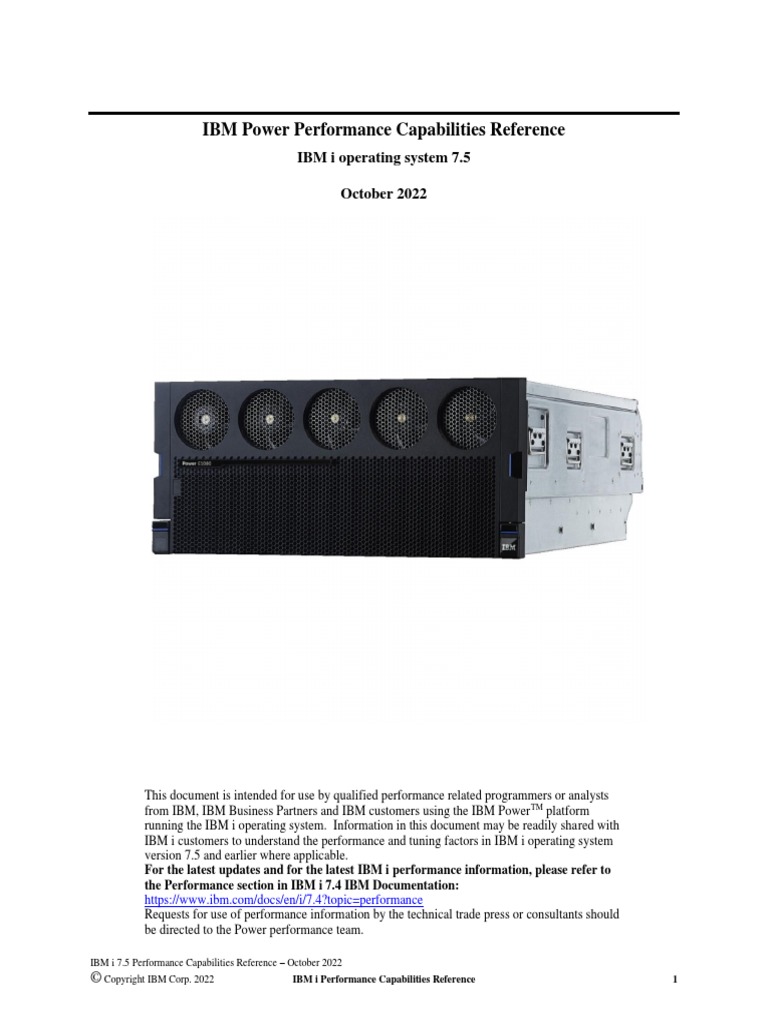 IBM Power Systems Performance Capabilities Reference | PDF | Central ...