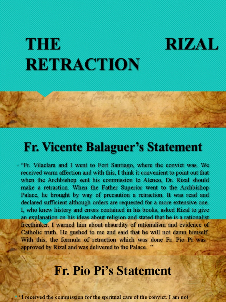 The Rizal Retraction | PDF