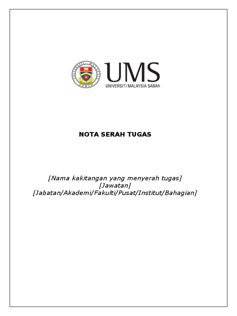 FORMAT NOTA SERAH TUGAS 2021 Update11 | PDF
