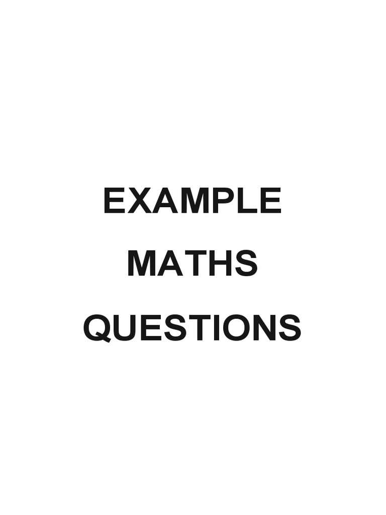 Maths Example Questions 2022 | PDF