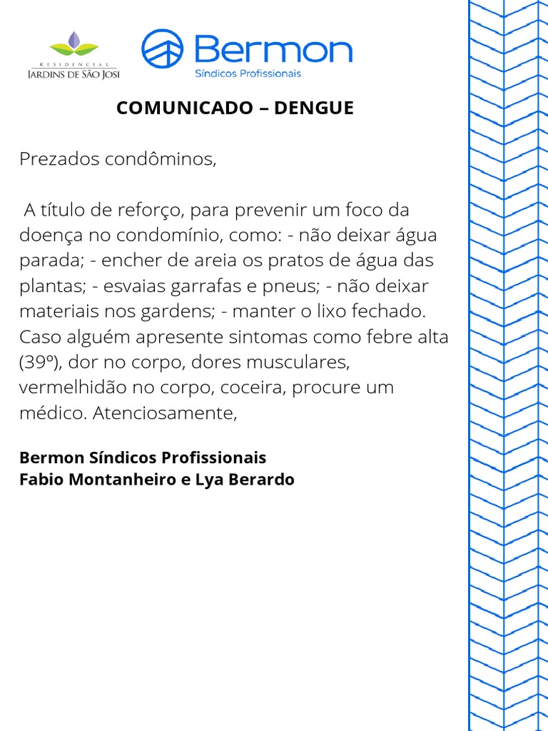 Comunicado Dengue | PDF