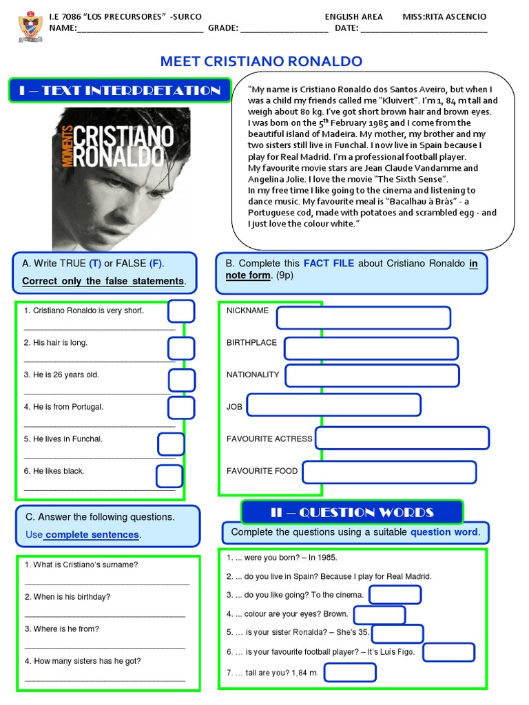 MEET CRISTIANO RONALDO Reading | PDF | Art