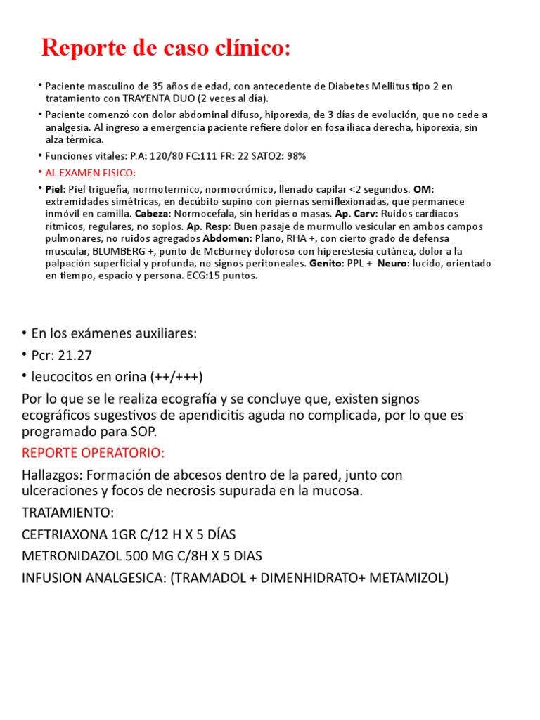 Reporte de Caso Clínico | PDF