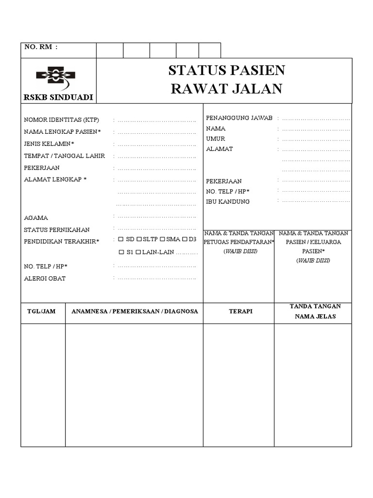Status Pasien Rawat Jalan RSKB Sinduadi | PDF