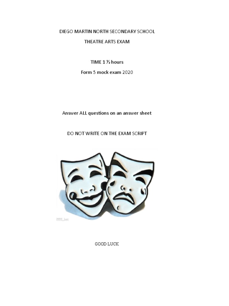 Multiple Choice Theatre Exam | PDF | Mask | Actor