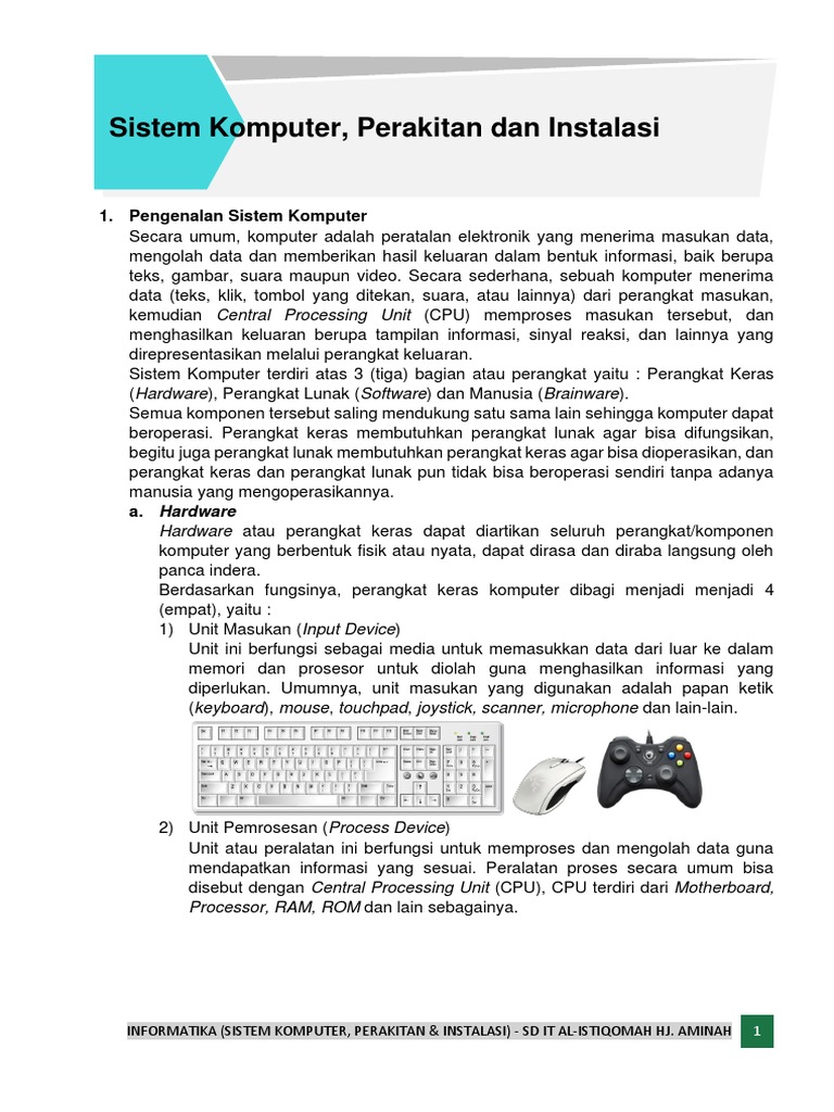 Sistem Komputer, Perakitan Dan Instalasi | PDF
