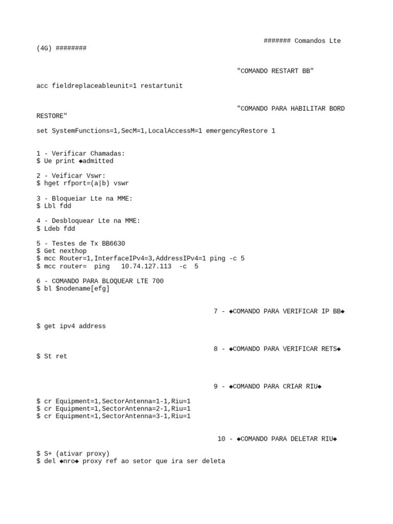 Comando Moshell_4G_5G | PDF