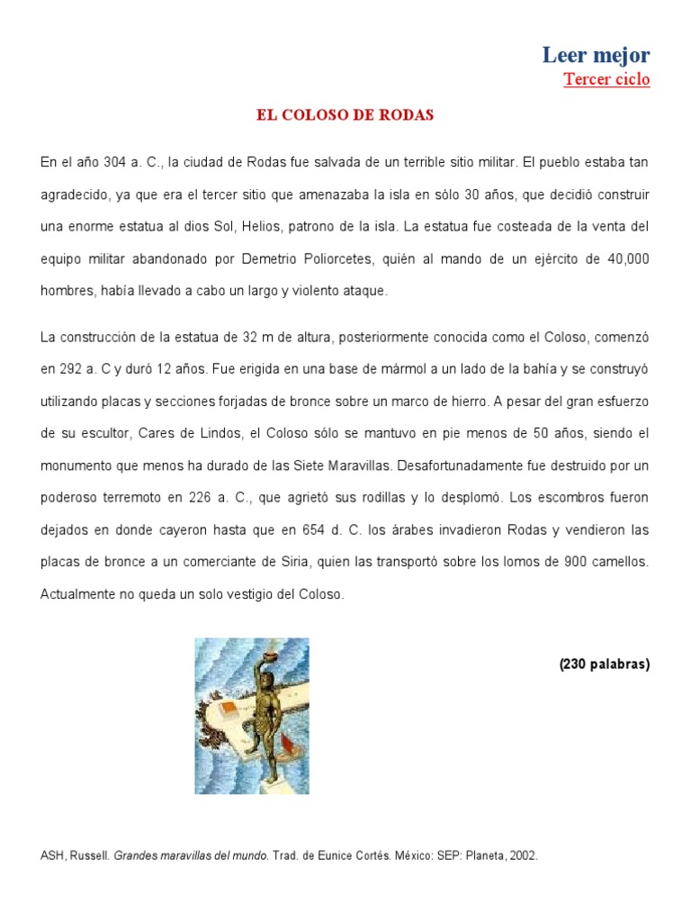 Historia del Coloso de Rodas | PDF