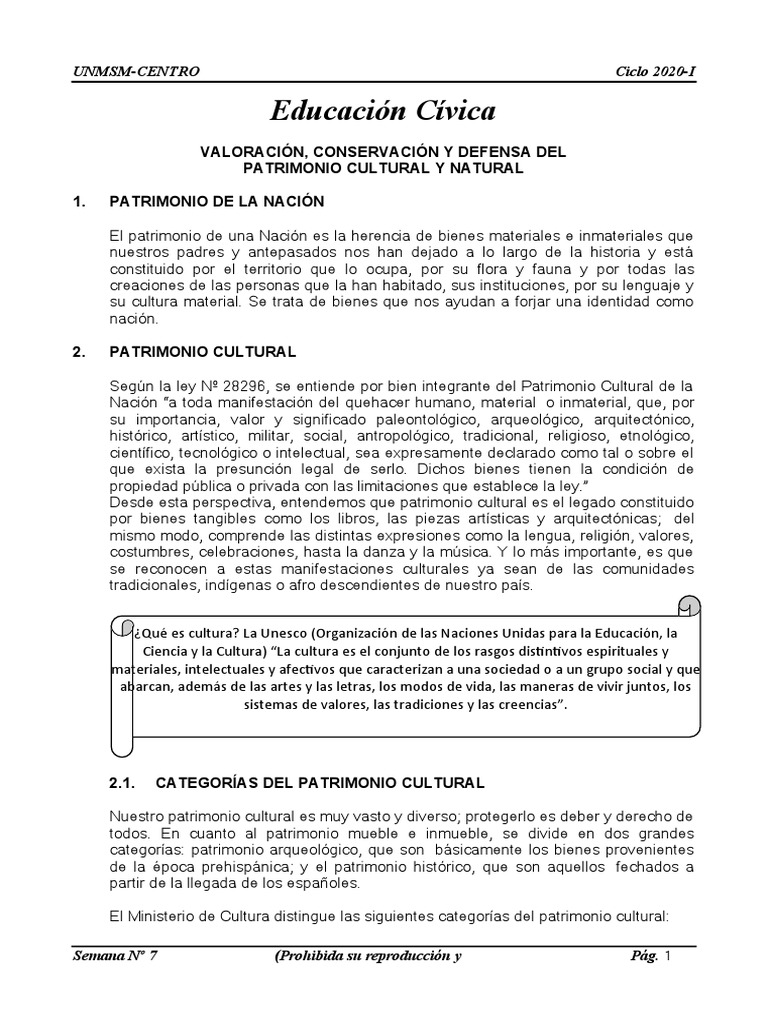 Patrimonio de La Nación | PDF | Patrimonio de la Humanidad | Patrimonio cultural