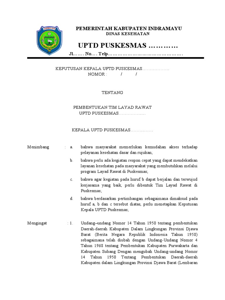 SK - Layad Rawat Puskesmas | PDF | Kesehatan Holistik