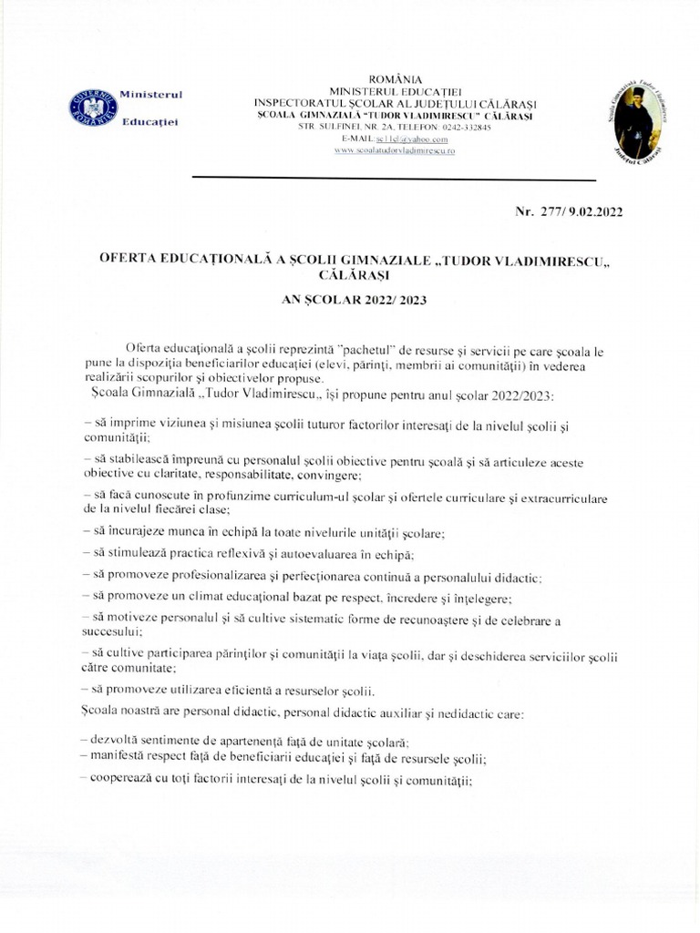 Oferta Educationala | PDF