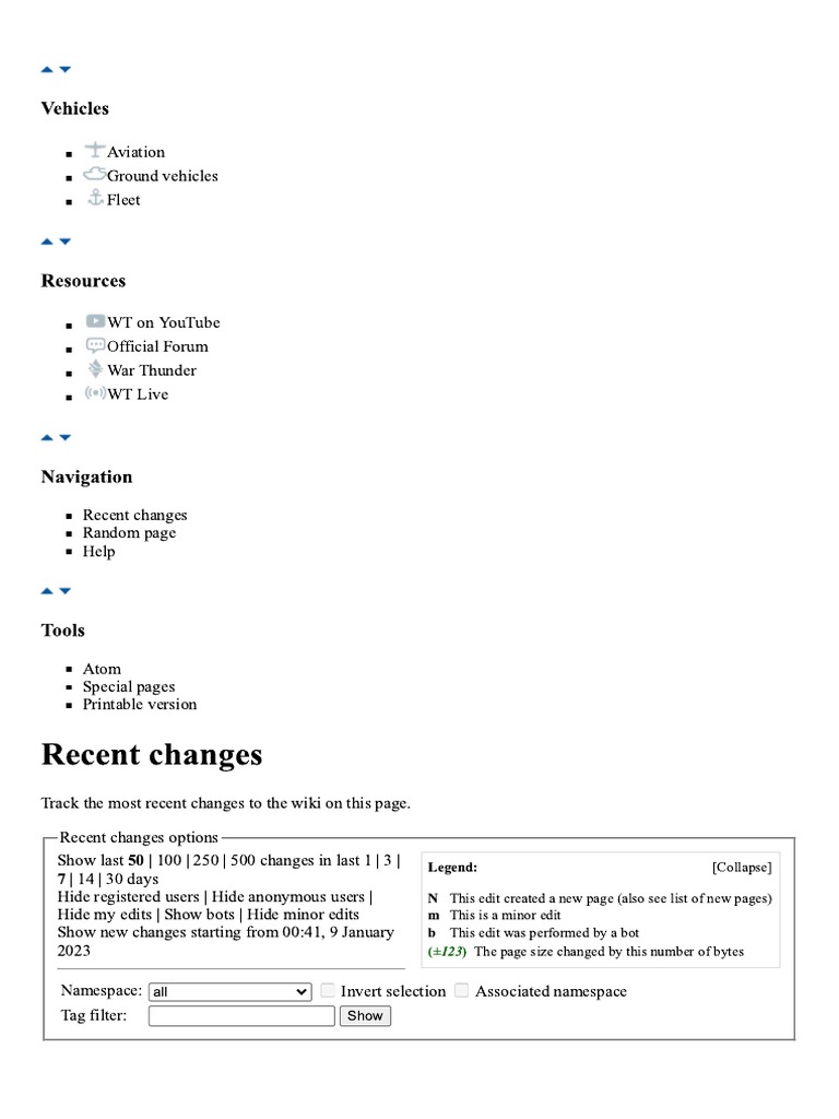 Recent Changes - War Thunder Wiki | PDF