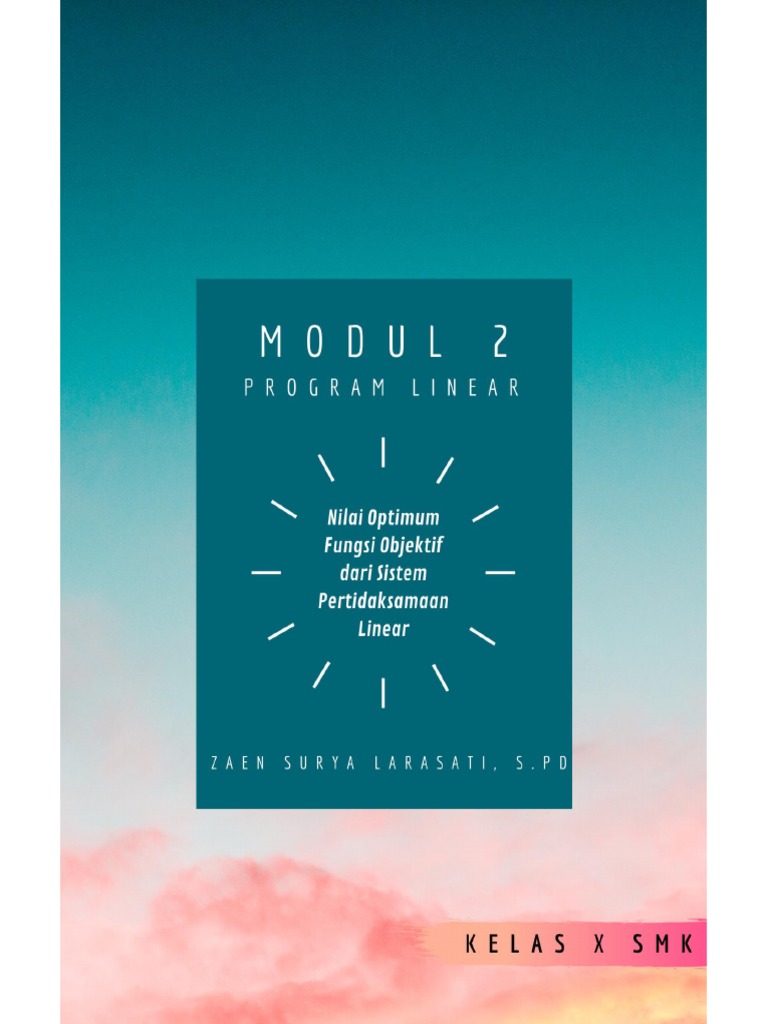 MODUL 2 Nilai Optimum Fungsi Objektif Pertidaksamaan Linear | PDF ...
