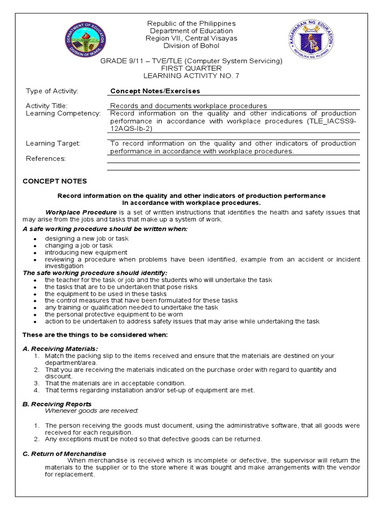 DLP TVE-TLE CSS Q1 Act 7 | PDF | Business