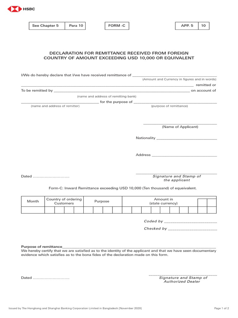 Form C | PDF | Remittance | Banks
