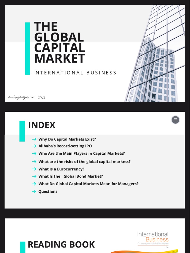 Presentation Part 1-1 The Global Captial Market | PDF | Capital Market | Stocks