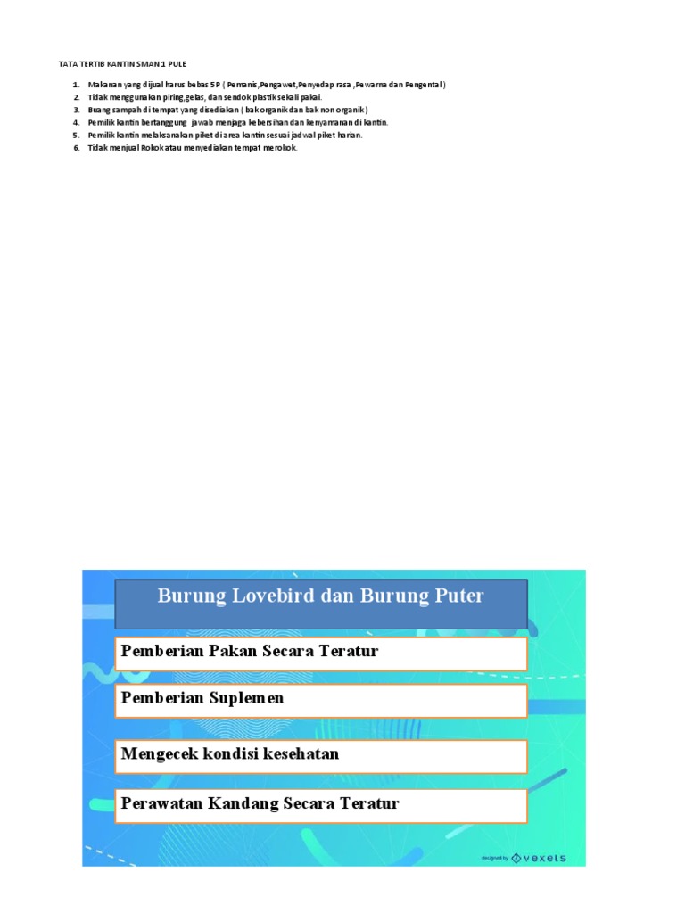 Tata Tertib Kantin Sman 1 Pule | PDF