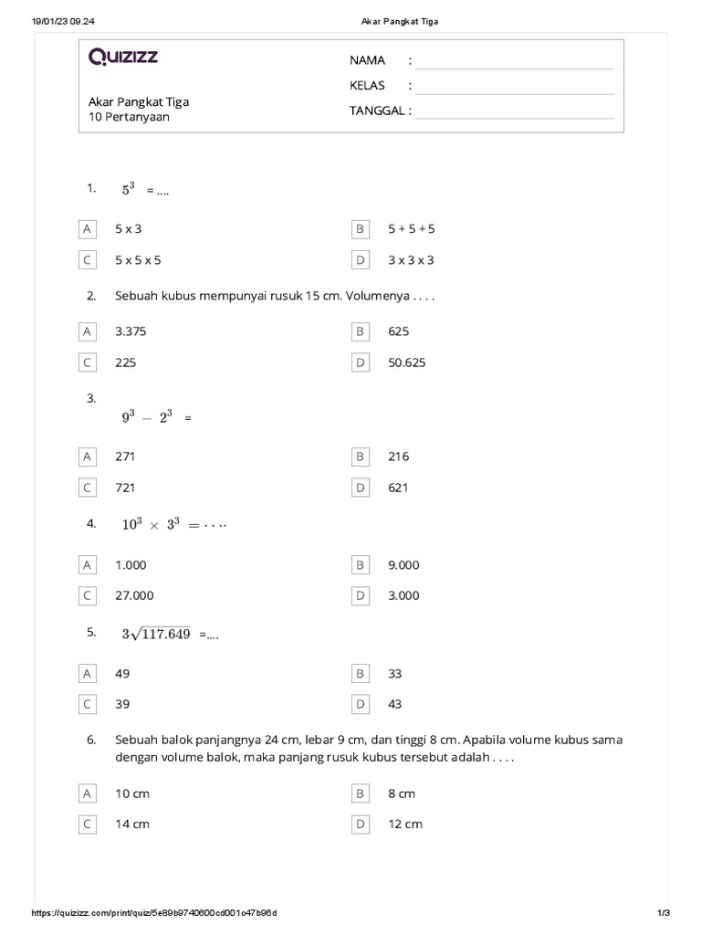 Akar Pangkat Tiga | PDF