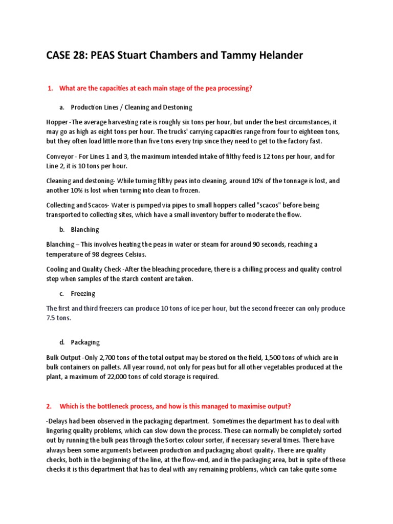 CASE 28 PEAS Stuart Chambers and Tammy Helander | PDF | Factory | Water
